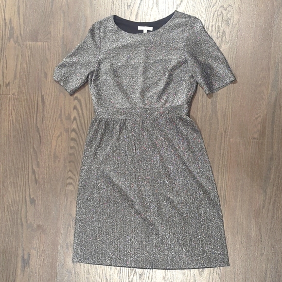 Sandra Darren | Dresses | Sandra Darren Short Sleeve Glitter Knit Fit ...